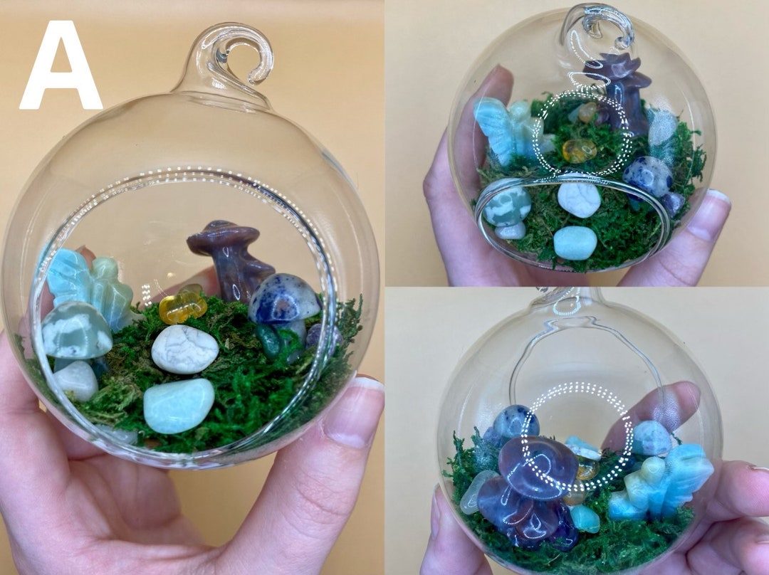 Crystal Cottage Fairy Terrariums Cottage Core Crystals Mushroom ...