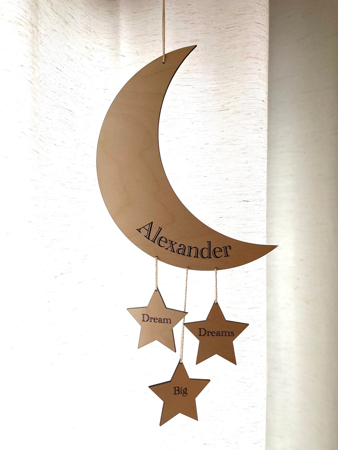 Personalized Moon and Stars Name Sign Baby Nursery Mobile | Etsy
