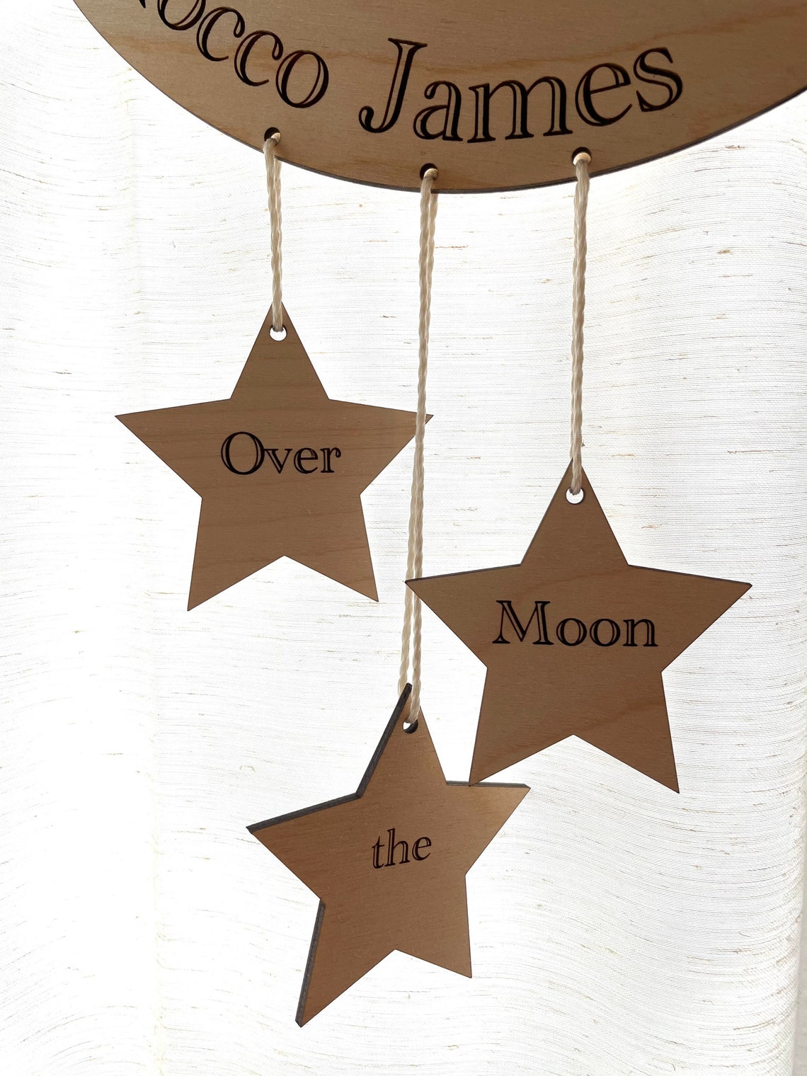 Personalized Moon and Stars Name Sign Baby Nursery Mobile | Etsy