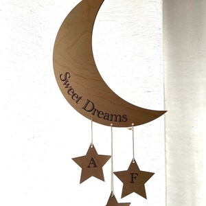 Personalized Moon and Stars Name Sign Baby Nursery Mobile - Etsy