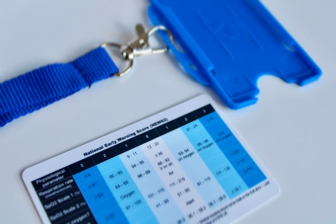NEWS2 National Early Warning Score Adult Vital Signs Chart Badge Blue ...