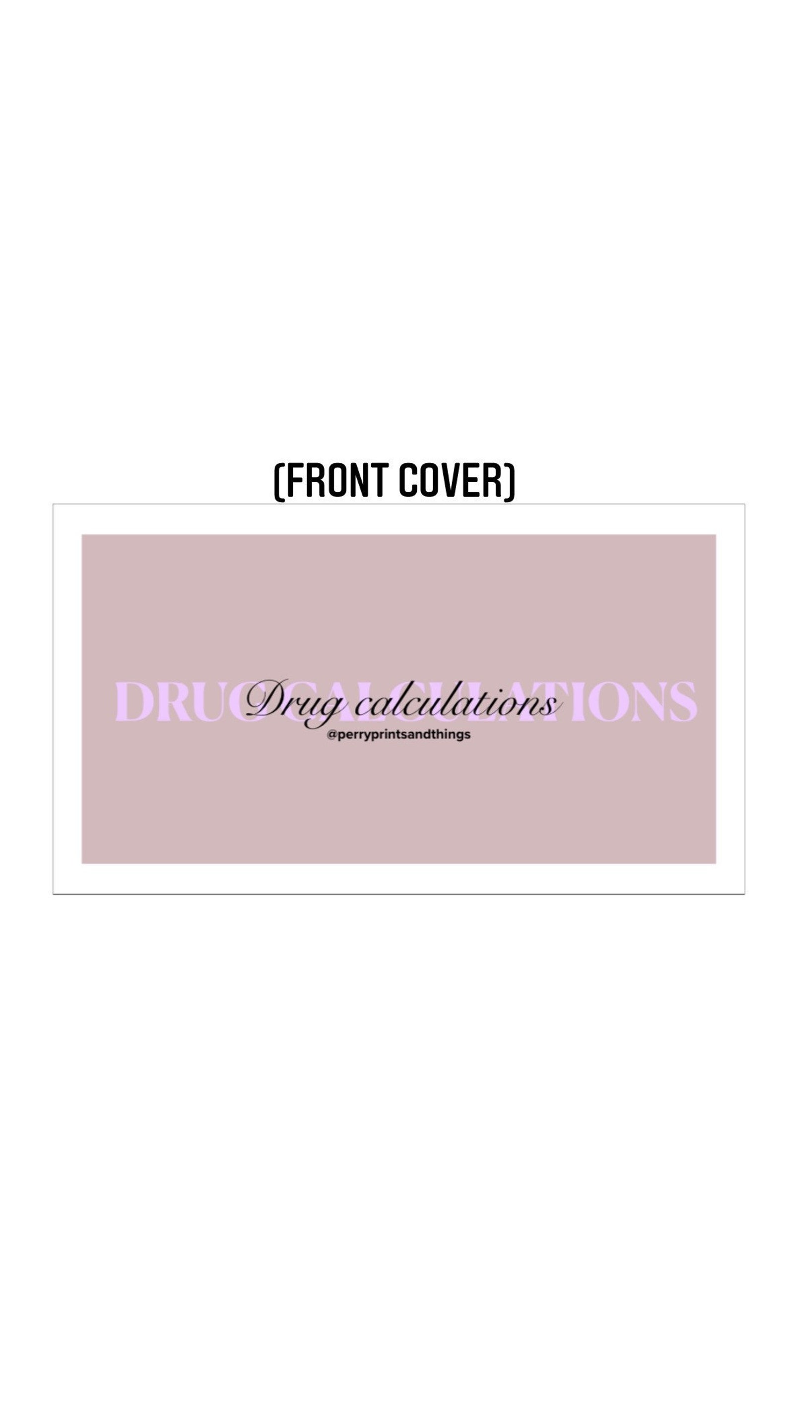 Flash Cards Drug/medicine Calculation Pocket Sized Cards Dosage ...
