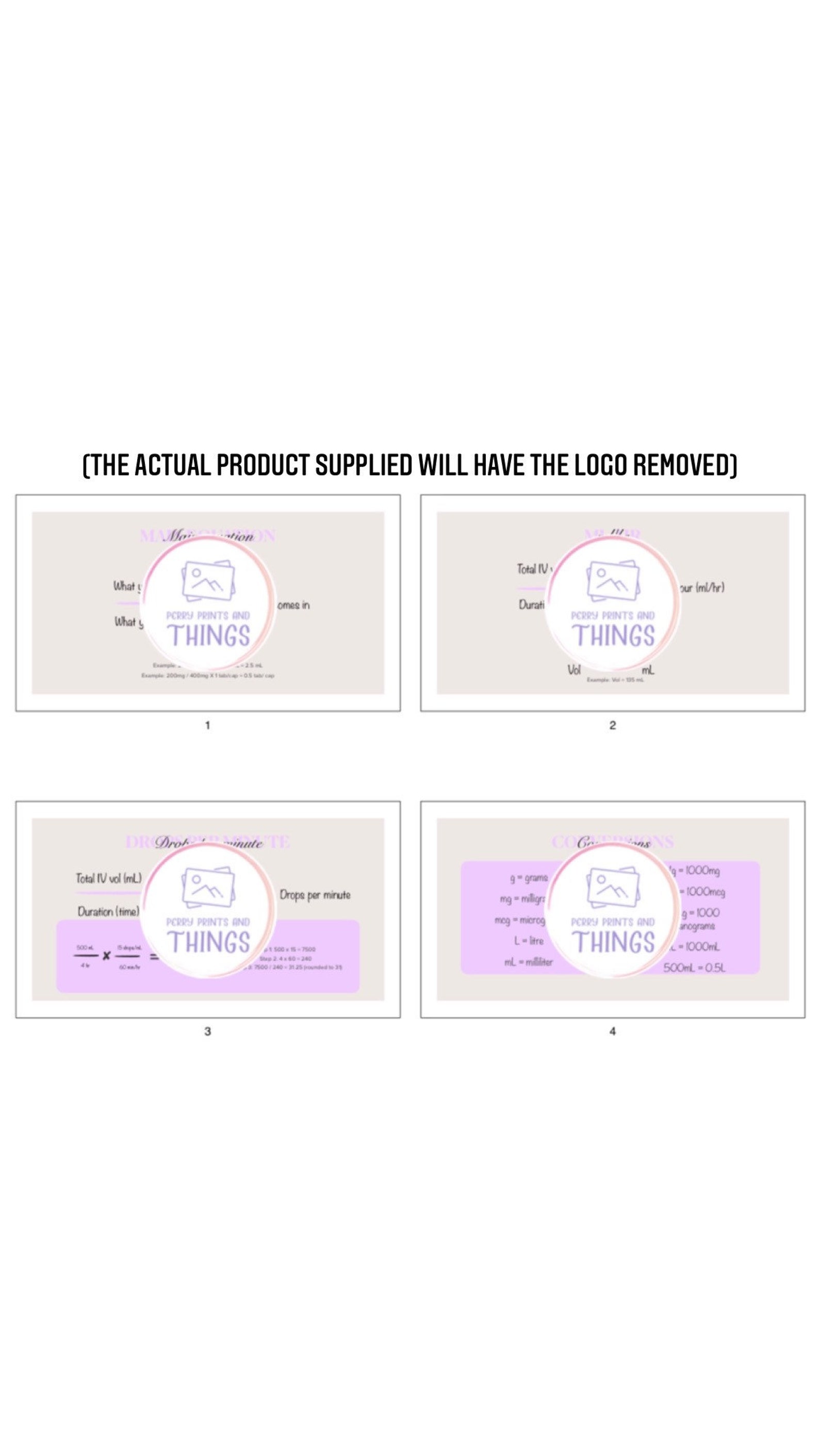 Flash Cards Drug/medicine Calculation Pocket Sized Cards Dosage ...