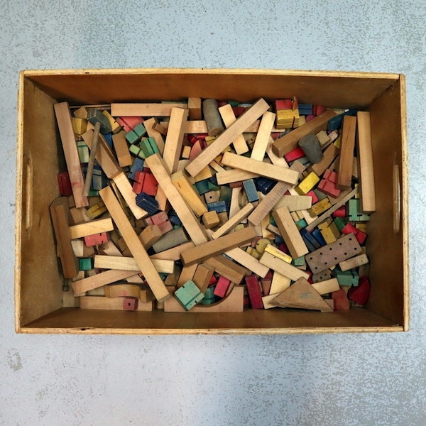 Antique Wooden Building Blocks - Etsy