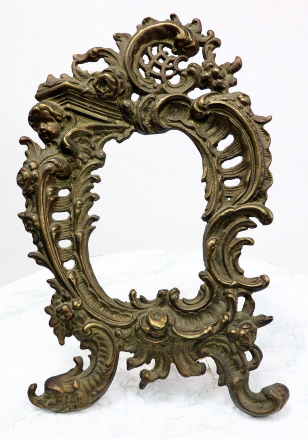 Antique Brass Photo Frame With Stand. - Etsy