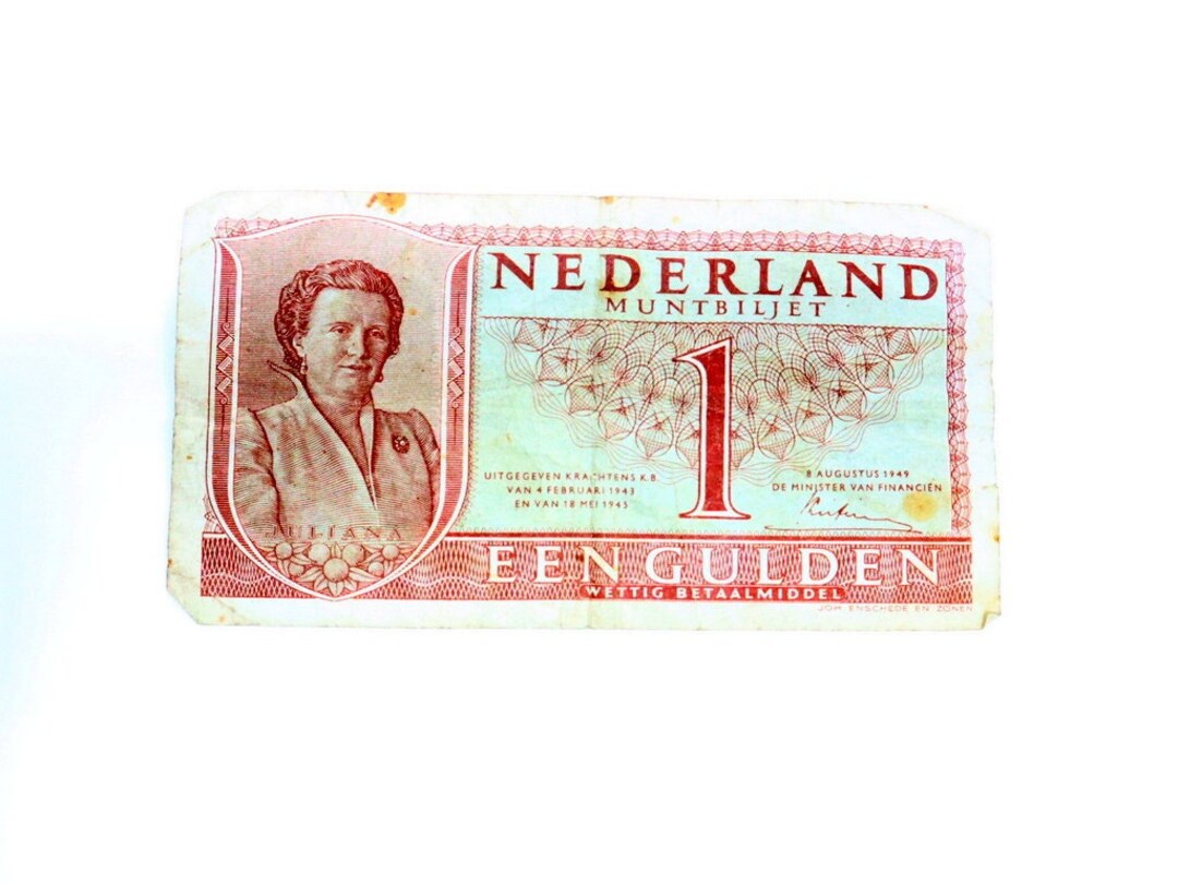 Antique BANKNOTE 1 Dutch Guilder 1949 - Etsy