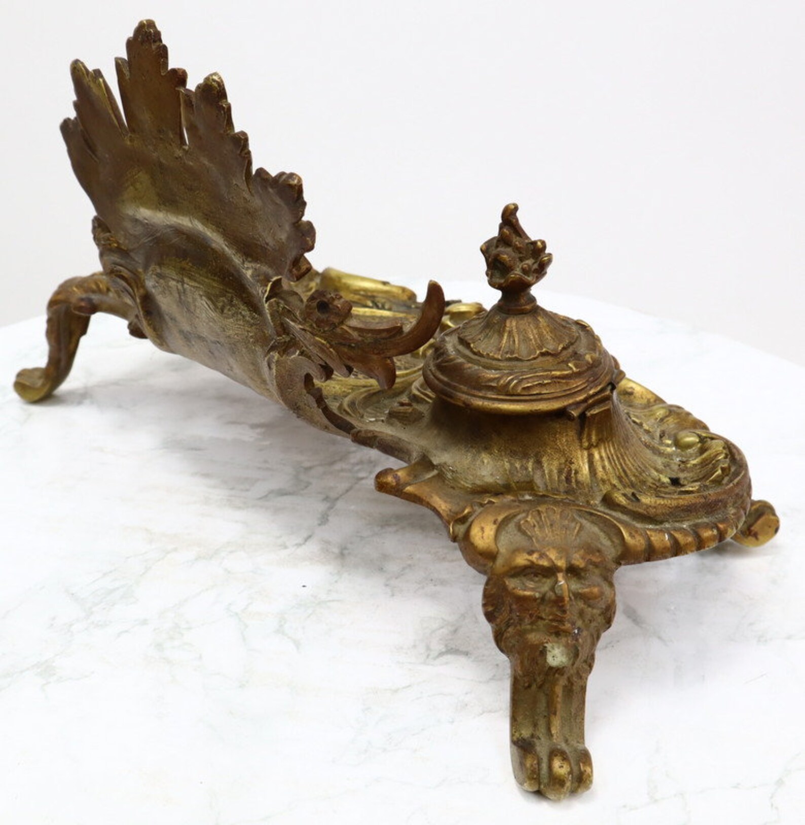 Antique Bronze Desk Ink Set - Etsy