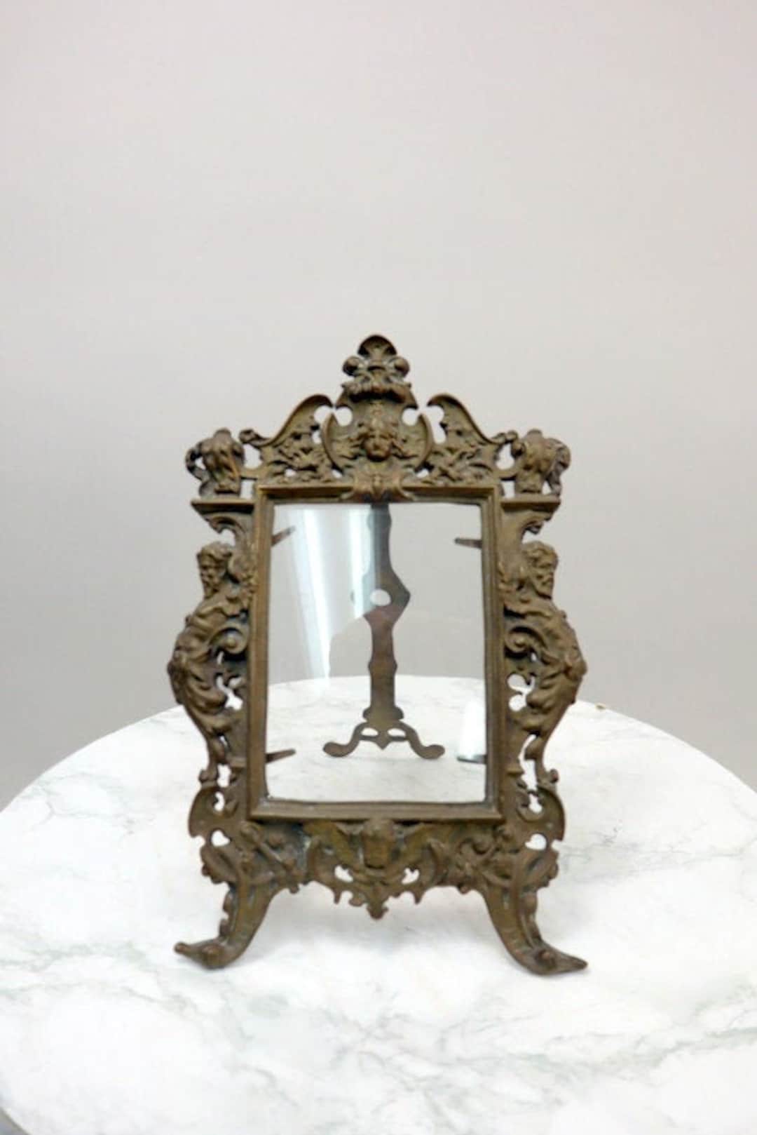 Antique Bronze Picture Frame With Glass. - Etsy