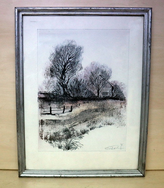 Antique Etching Print Signed by Artist | Etsy