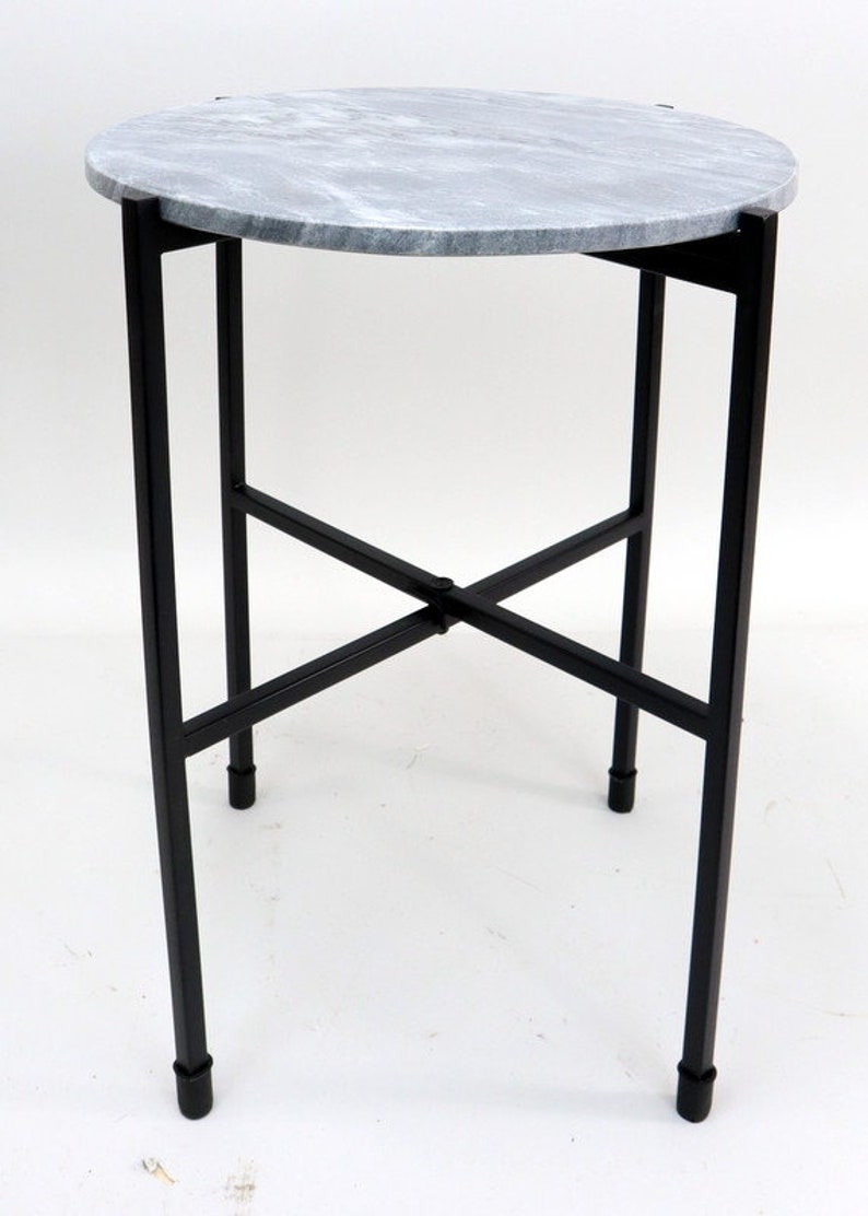 Side Table on Steel Frame With Natural Stone Top - Etsy