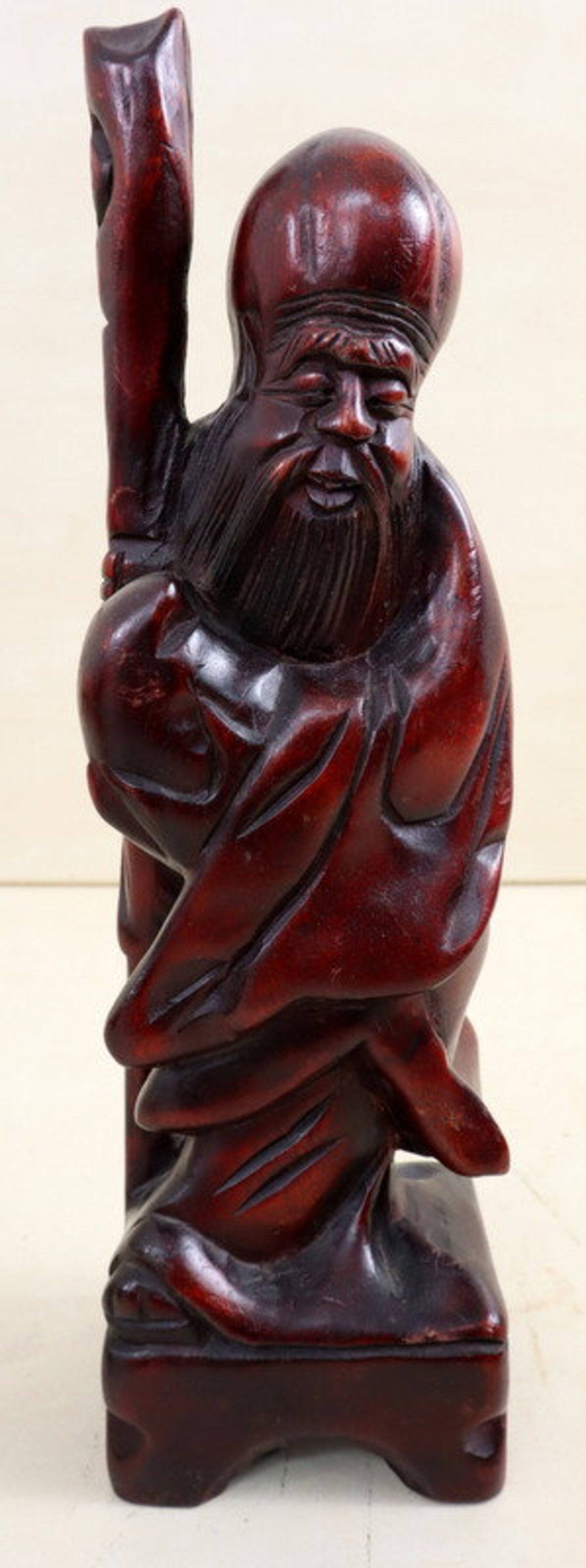 Hand-carved wooden statue of Chinese sage. | Etsy