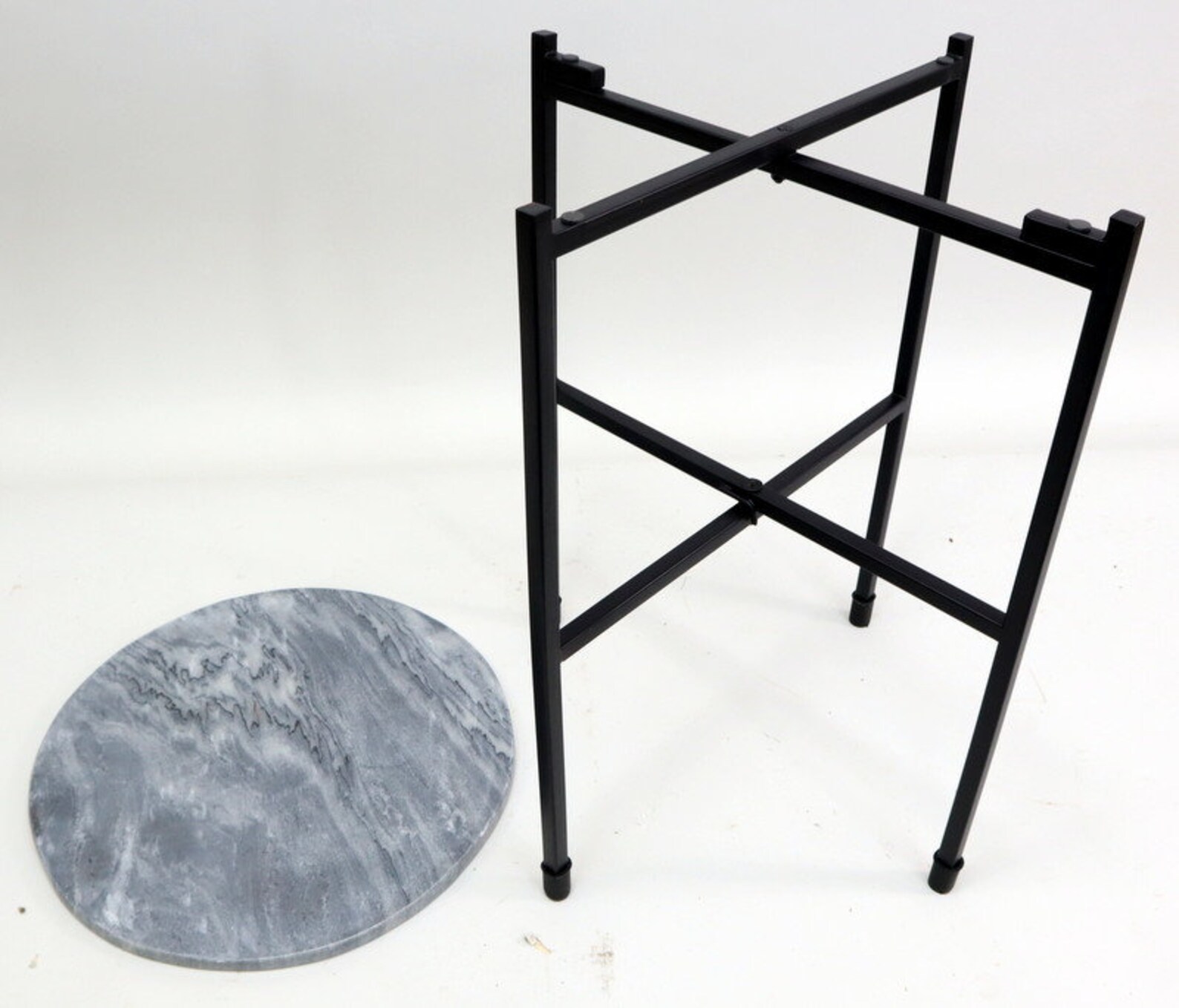 Side Table on Steel Frame With Natural Stone Top | Etsy