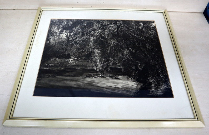 Antique Etching Forest - Etsy