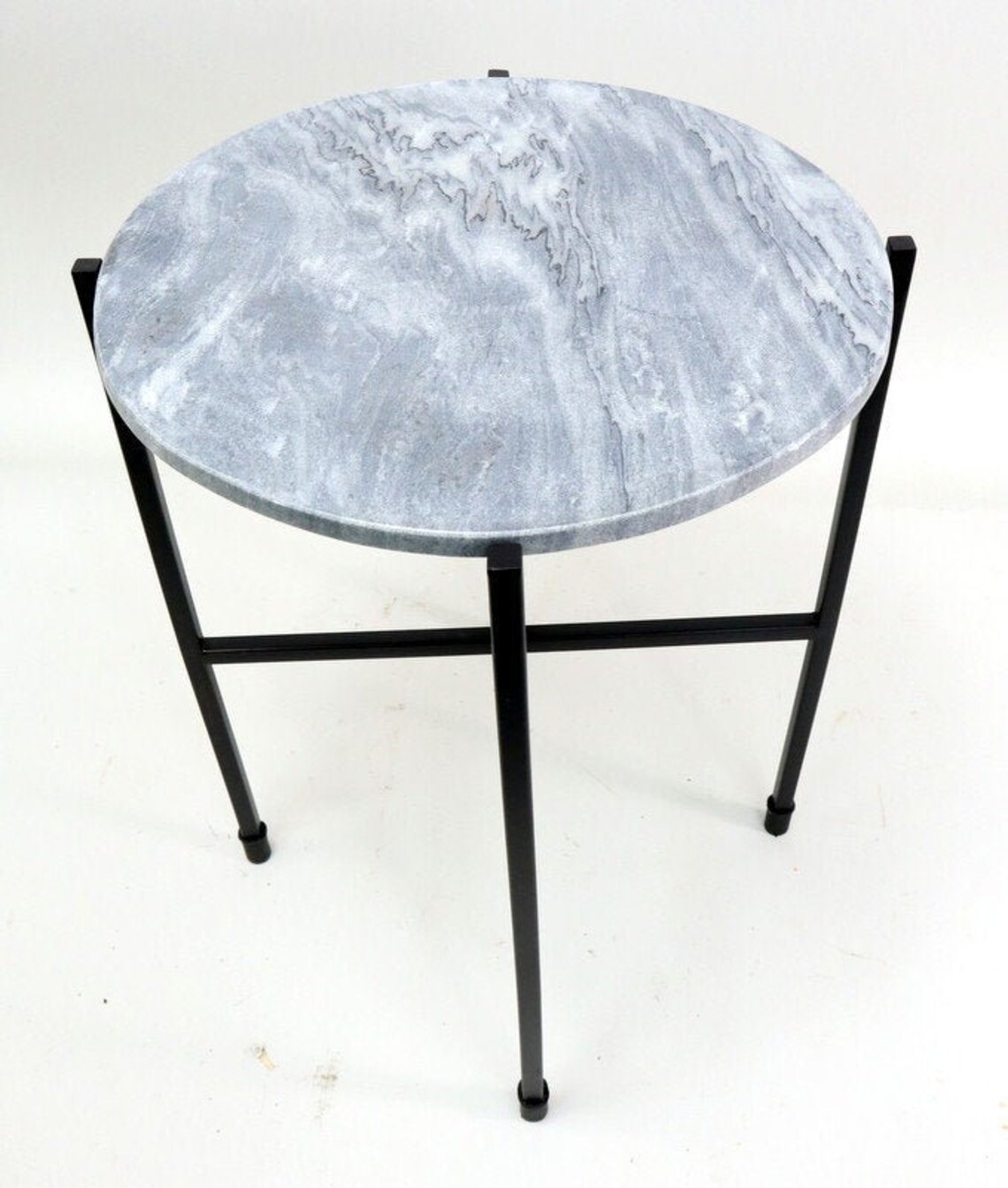 Side Table on Steel Frame With Natural Stone Top | Etsy