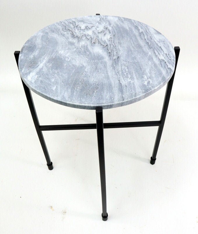 Side Table on Steel Frame With Natural Stone Top | Etsy