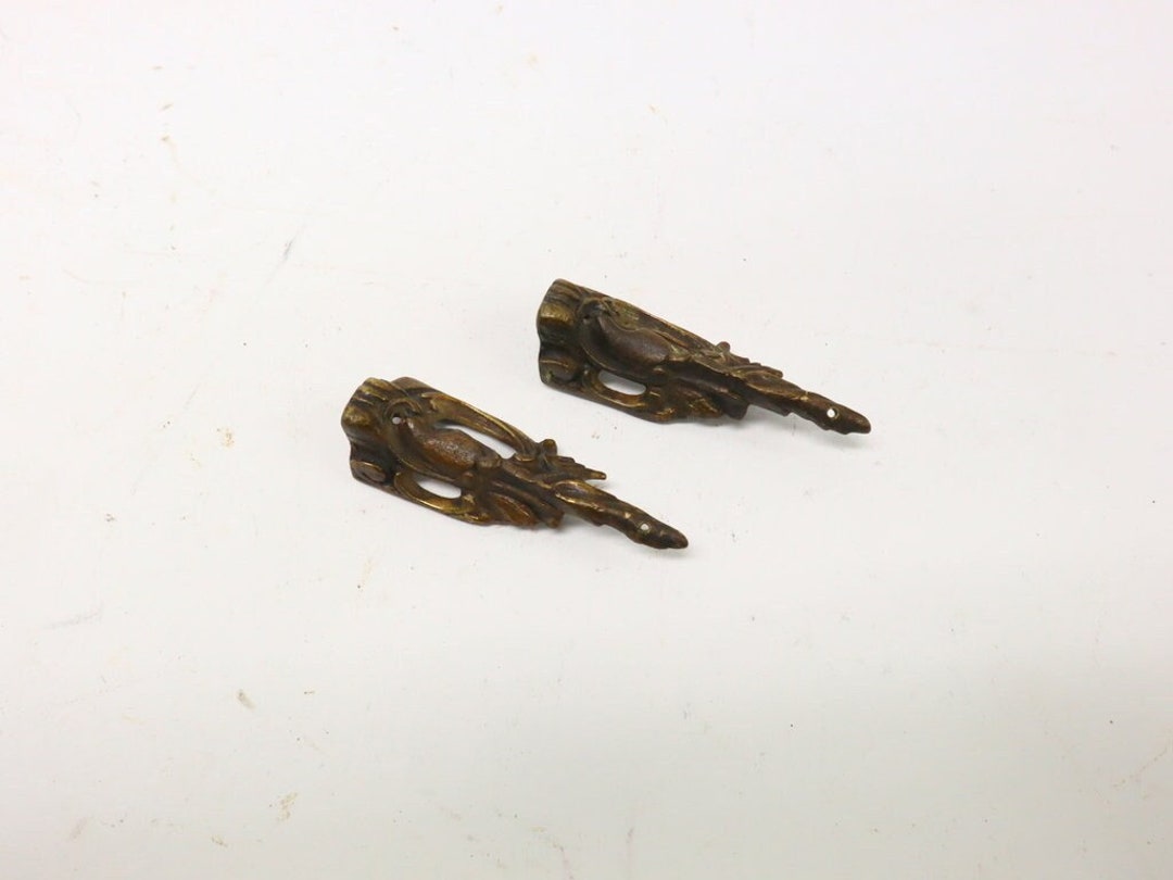 Pair of Copper Corner Decorations for Antique Cupboard. - Etsy