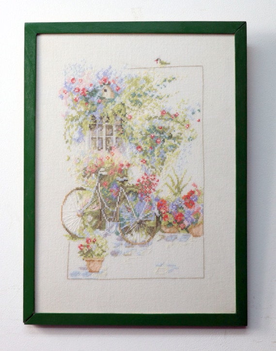 Hand Embroidered Painting in Wooden Frame With Glass | Etsy