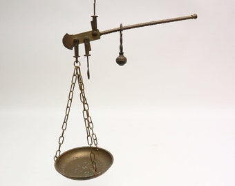 Antique Brass Hanging Scale Excelsior Improved Spring Balance 20 Lb USA ...
