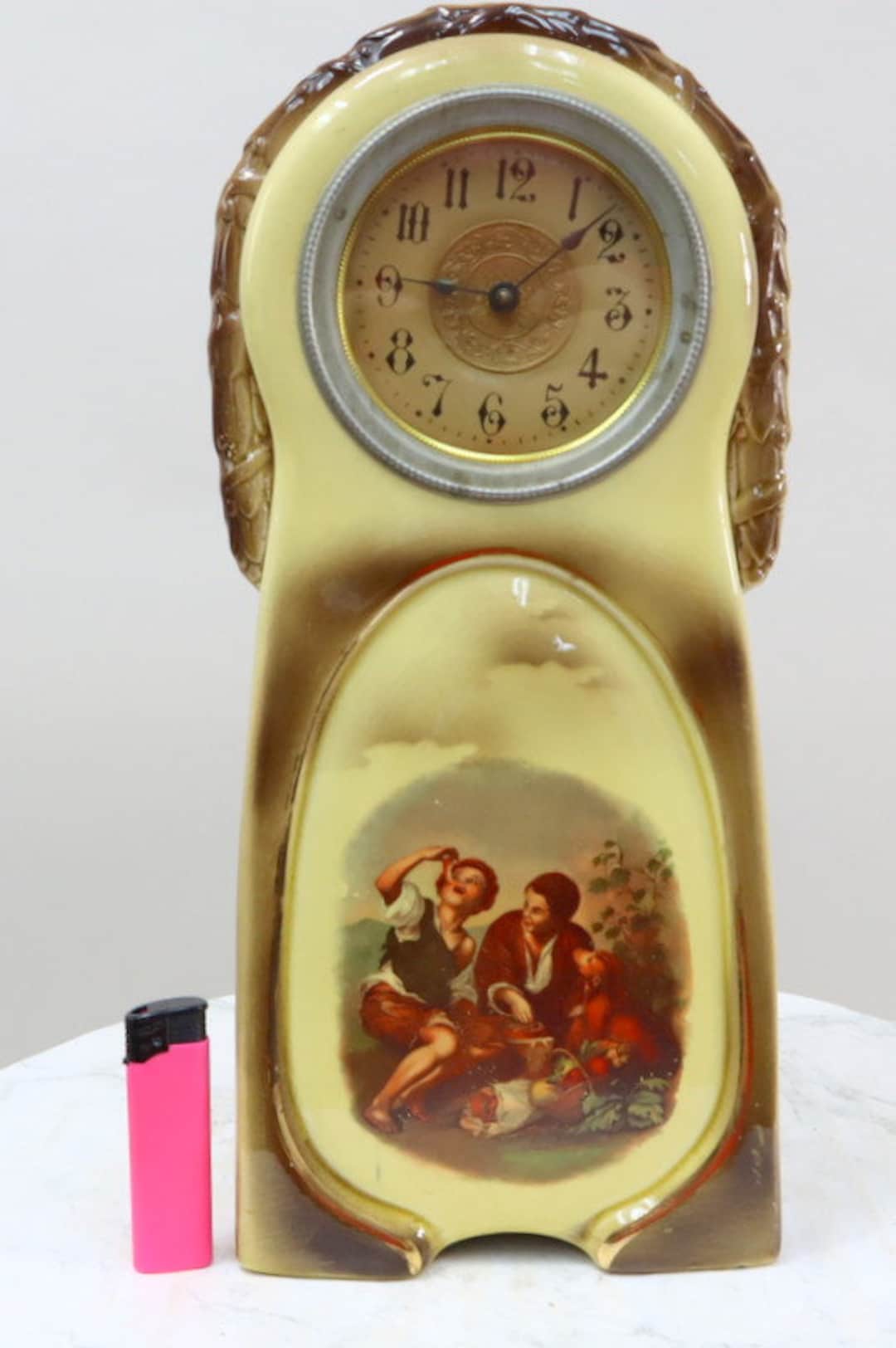 Antique Porcelain Mantle Clock, Circa 1920. - Etsy