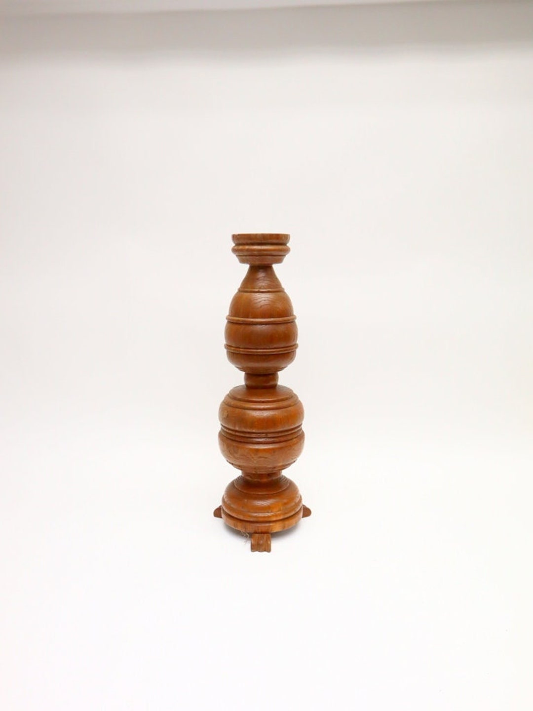 Heavy Antique Oak Candlestick on Legs. - Etsy