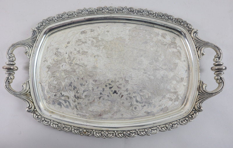 Four silver-plated trays. | Etsy