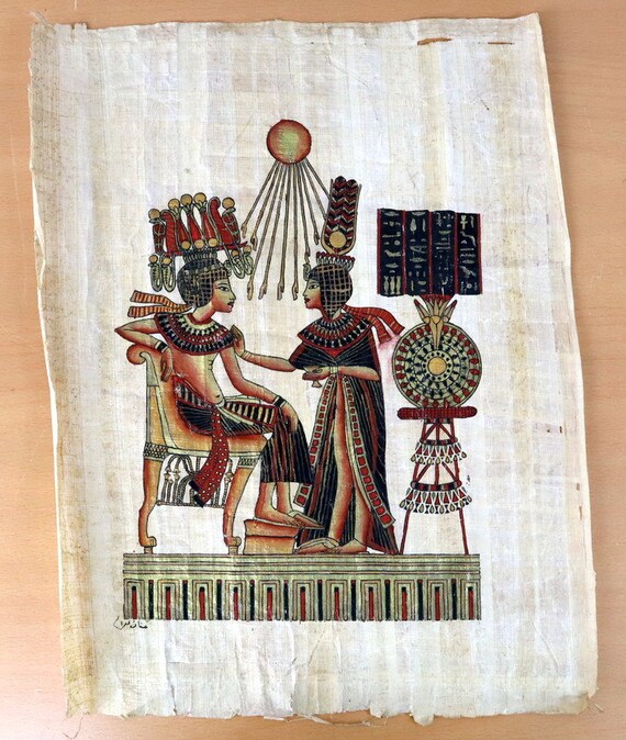 signed by artist Original papyrus painting Home & Living Wall Hangings ...