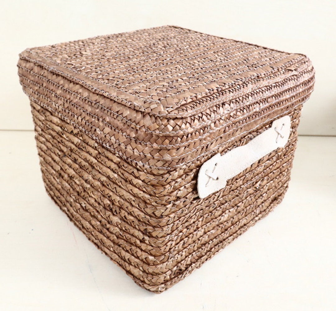 Two Handmade Woven Wicker Storage Boxes - Etsy