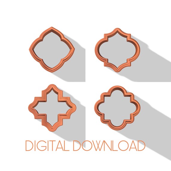 Moroccan Shapes Set of 4 Clay Cutters for Stud Earrings | Etsy