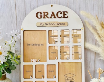 School Years Photo Frame, Pre K to Graduation School Picture Frame ...