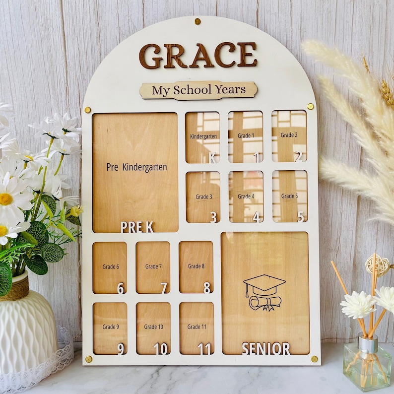 Personalized School Years Photo Frame: Pre-k to Graduation Picture ...