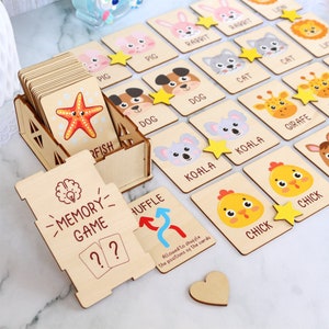 Wooden Animal Matching Game: Montessori Learning Toy - Etsy