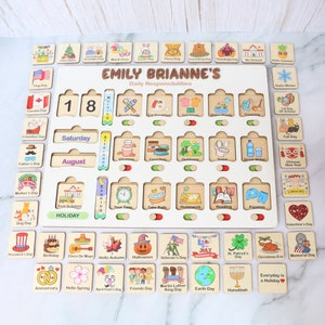 Chore Chart for Kids, Montessori Calendar, Kids Routine Chart, Toddler ...