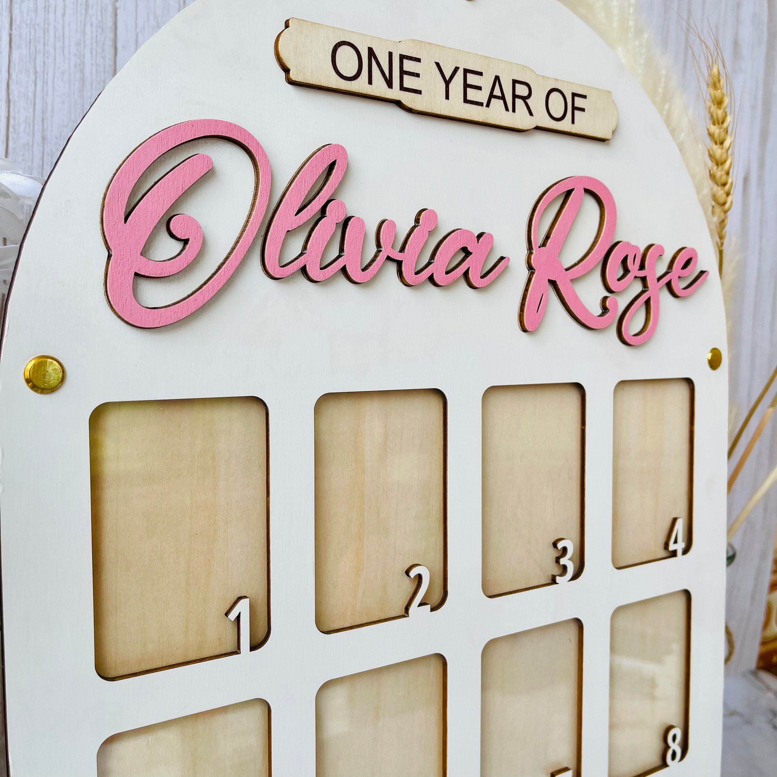 Personalized Baby's First Year Wooden Photo Frame Wall Art - Etsy