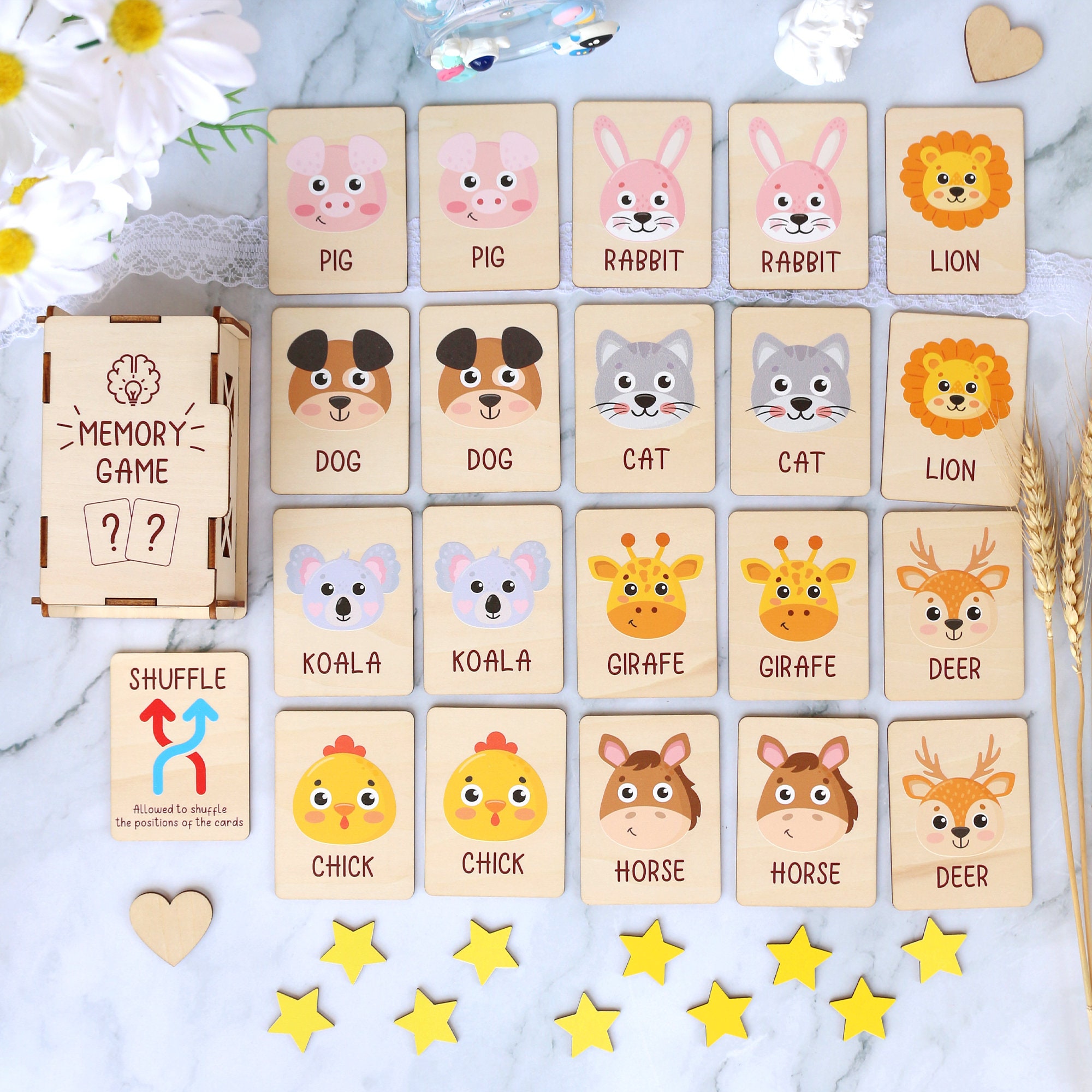 Wooden Animal Matching Game: Montessori Learning Toy - Etsy