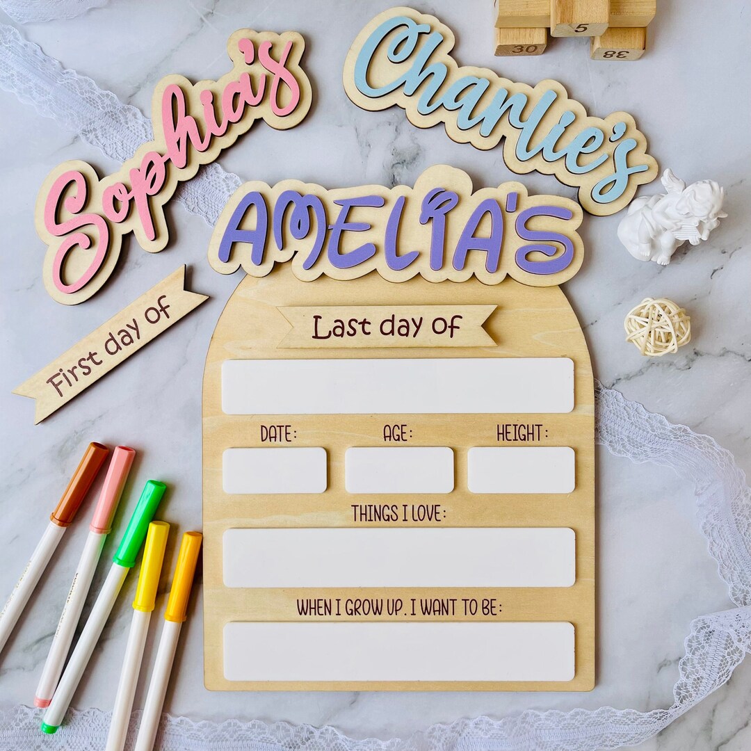 First Day of School Sign Personalized Interchangeable Names Back to ...