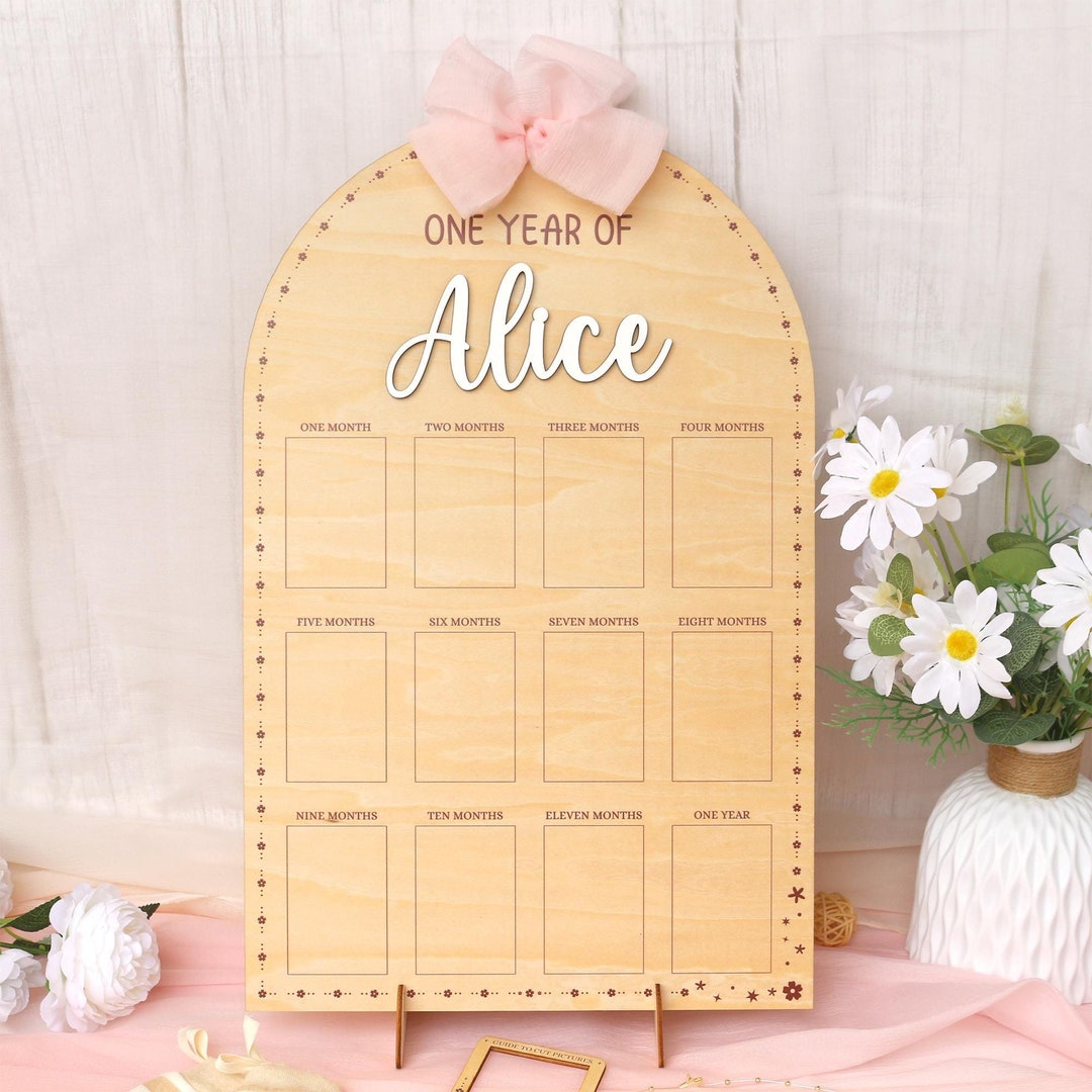 Personalized First Year Photo Board: Baby Milestone Collage - Etsy
