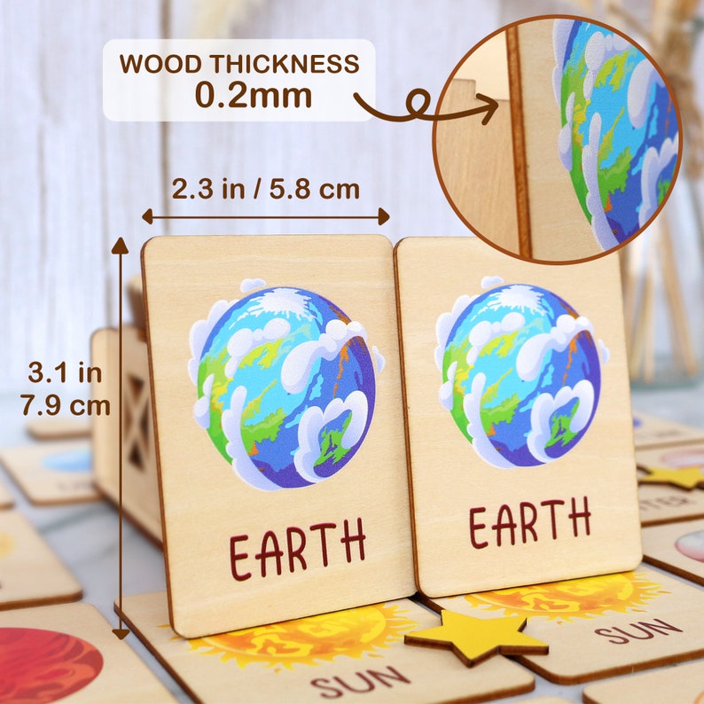 Space Memory Game: Montessori Matching Cards for Kids - Etsy