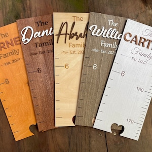 Personalized Family Growth Chart: Wooden Baby Height Ruler, Nursery ...