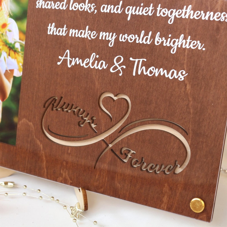 Personalized Baltic Birch Photo Frame, Custom Quote Gift - Etsy