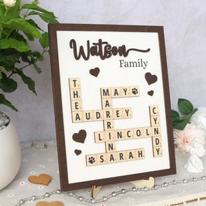 Personalized Scrabble Puzzle Sign, Custom Family Name Sign, Grandkids ...