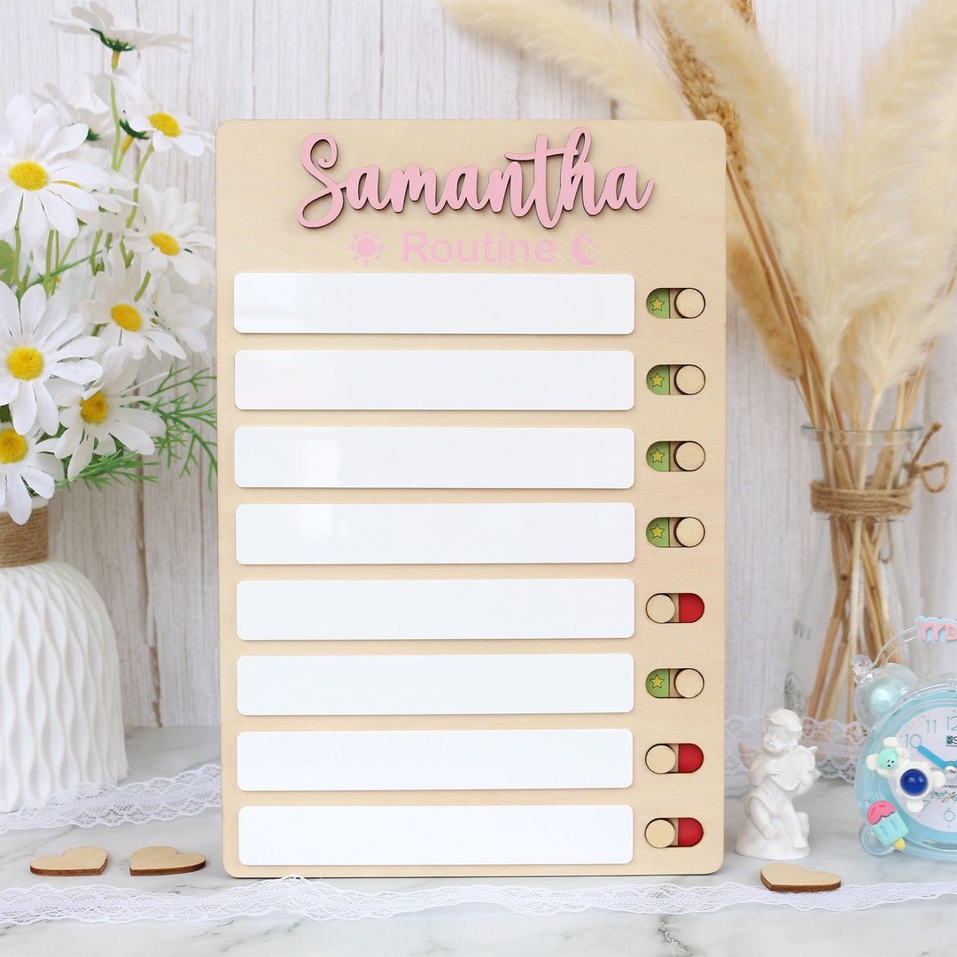 Personalized Kids Chore Chart: Sliding Daily Routine Checklist - Etsy
