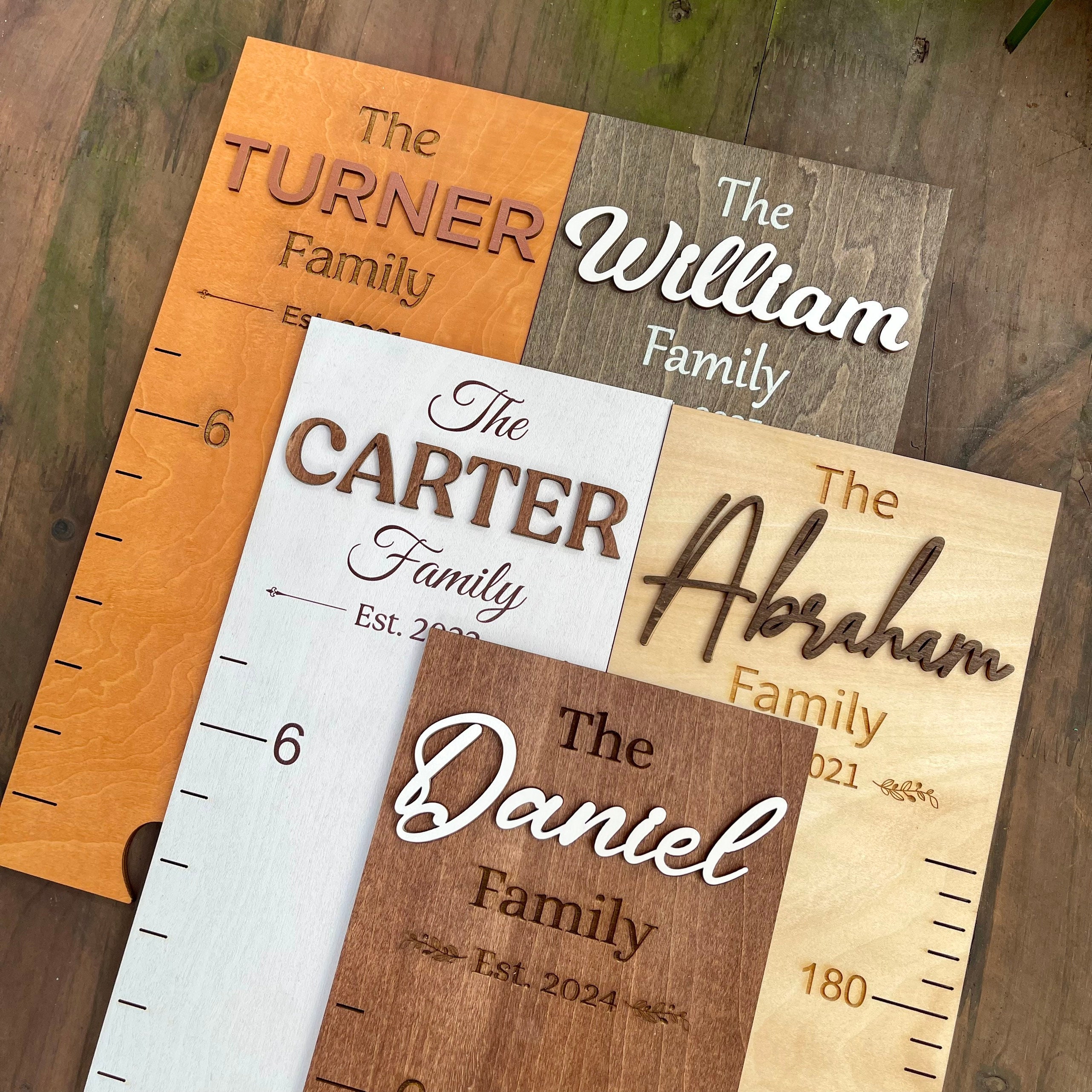 Personalized Wood Growth Chart: Family Name, Nursery Decor (5 Puzzle ...