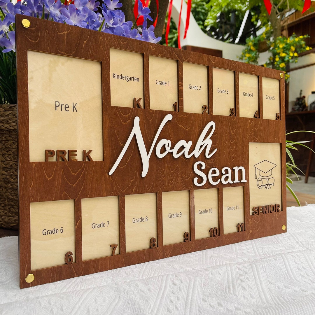 Pre K to Graduation School Picture Frame, School Years Photo Frame ...