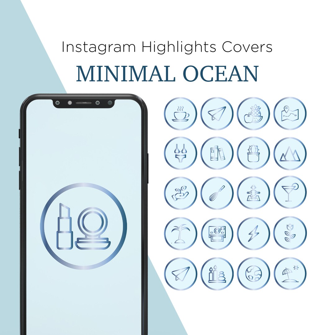 Blue Instagram Highlight Covers, Instagram Highlight, Instagram Stories ...