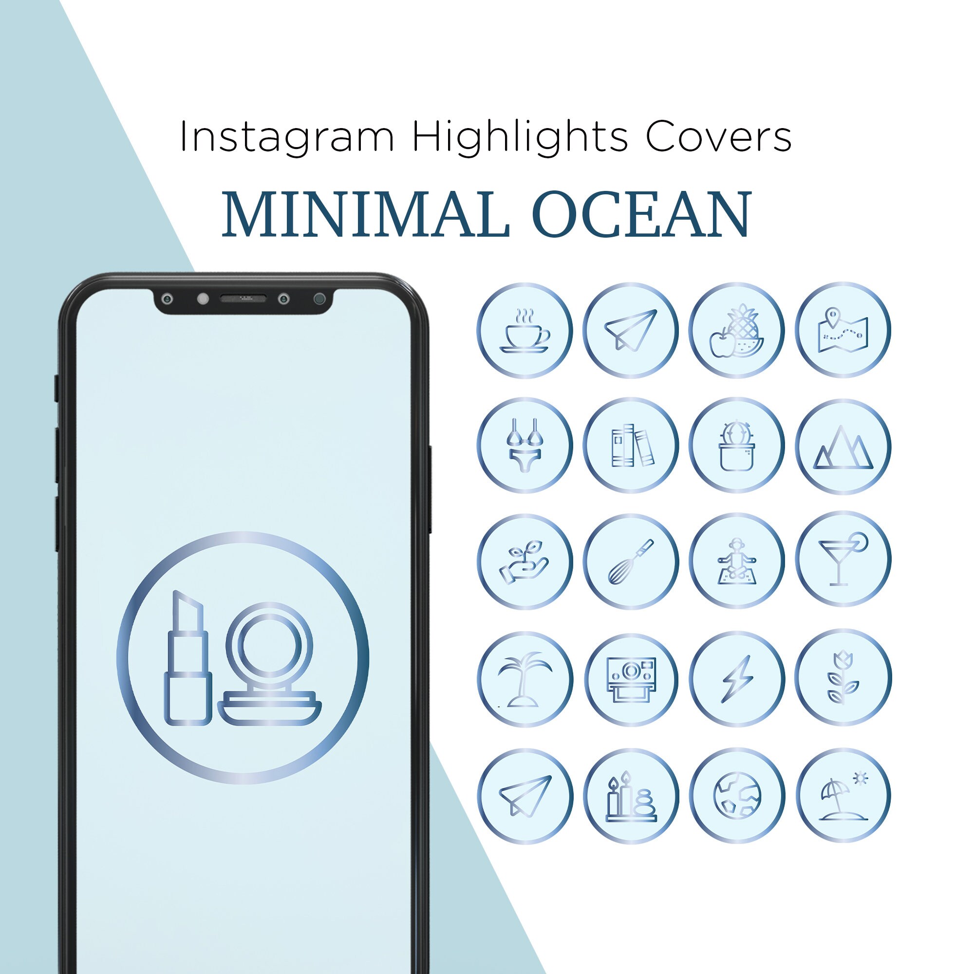 Blue Instagram Highlight Covers, Instagram Highlight, Instagram Stories ...