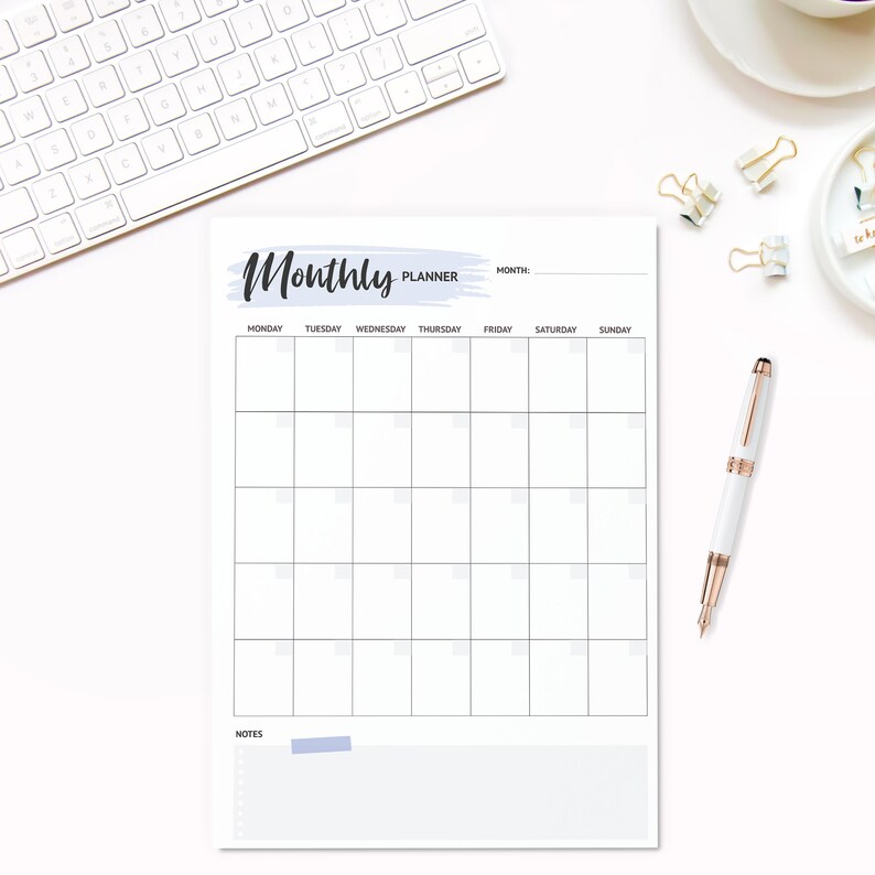 Monthly Planner Month Planner by Hour Monthly Planner PDF - Etsy