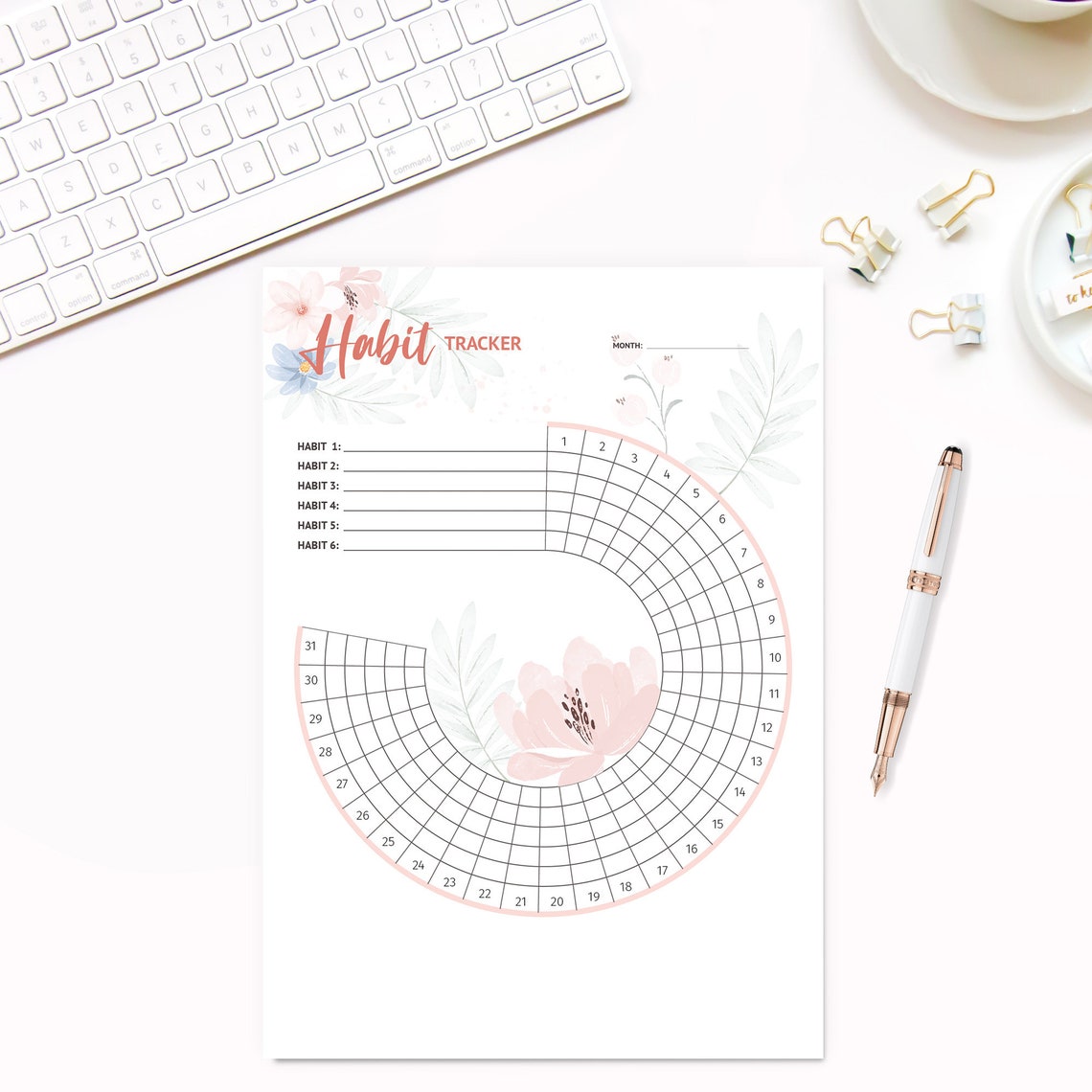 Habit Tracker Printable, Bullet Journal Habit Tracker, Circle Habit ...