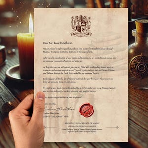 Personalized HP Wizard School Acceptance Letter, Editable Acceptance ...