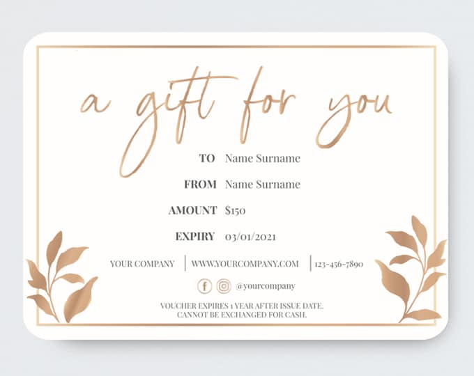 Floral Gift Certificate Template Editable Gift Card Template - Etsy
