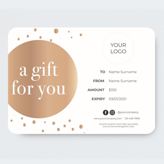 Modèle de chèque-cadeau modèle de carte-cadeau modifiable | Etsy France